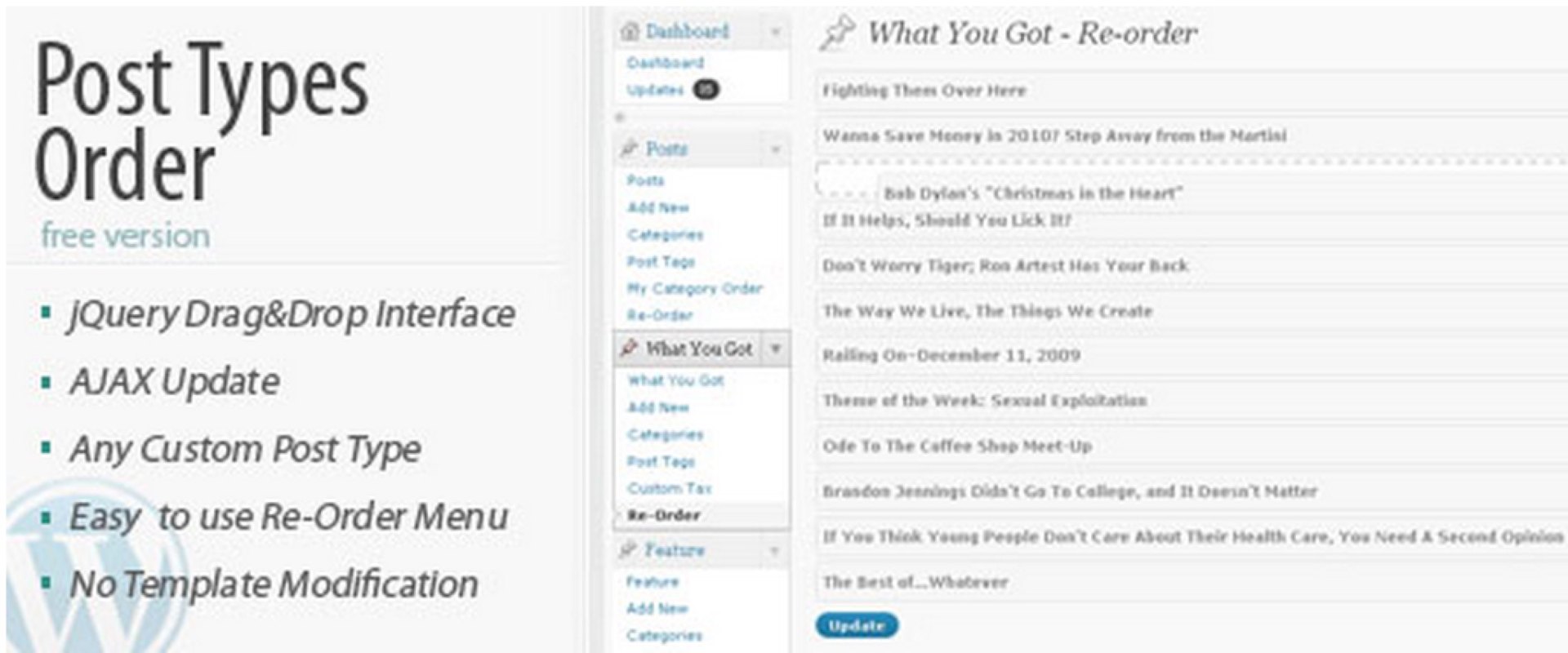 Post Types Order PlugIn - WordPress ToolTipp