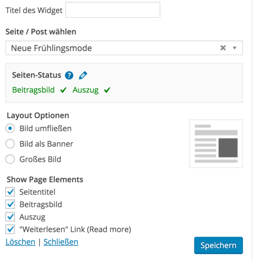 Feature a Page Widget PlugIn - Ein WordPress ToolTipp