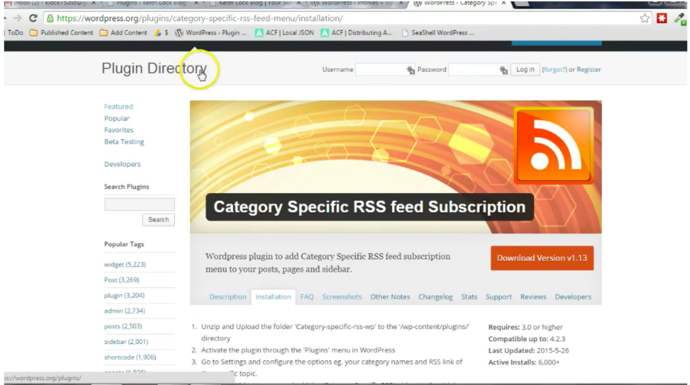 Category Specific RSS Menu PlugIn - WordPress ToolTipp - Markus Dreesen