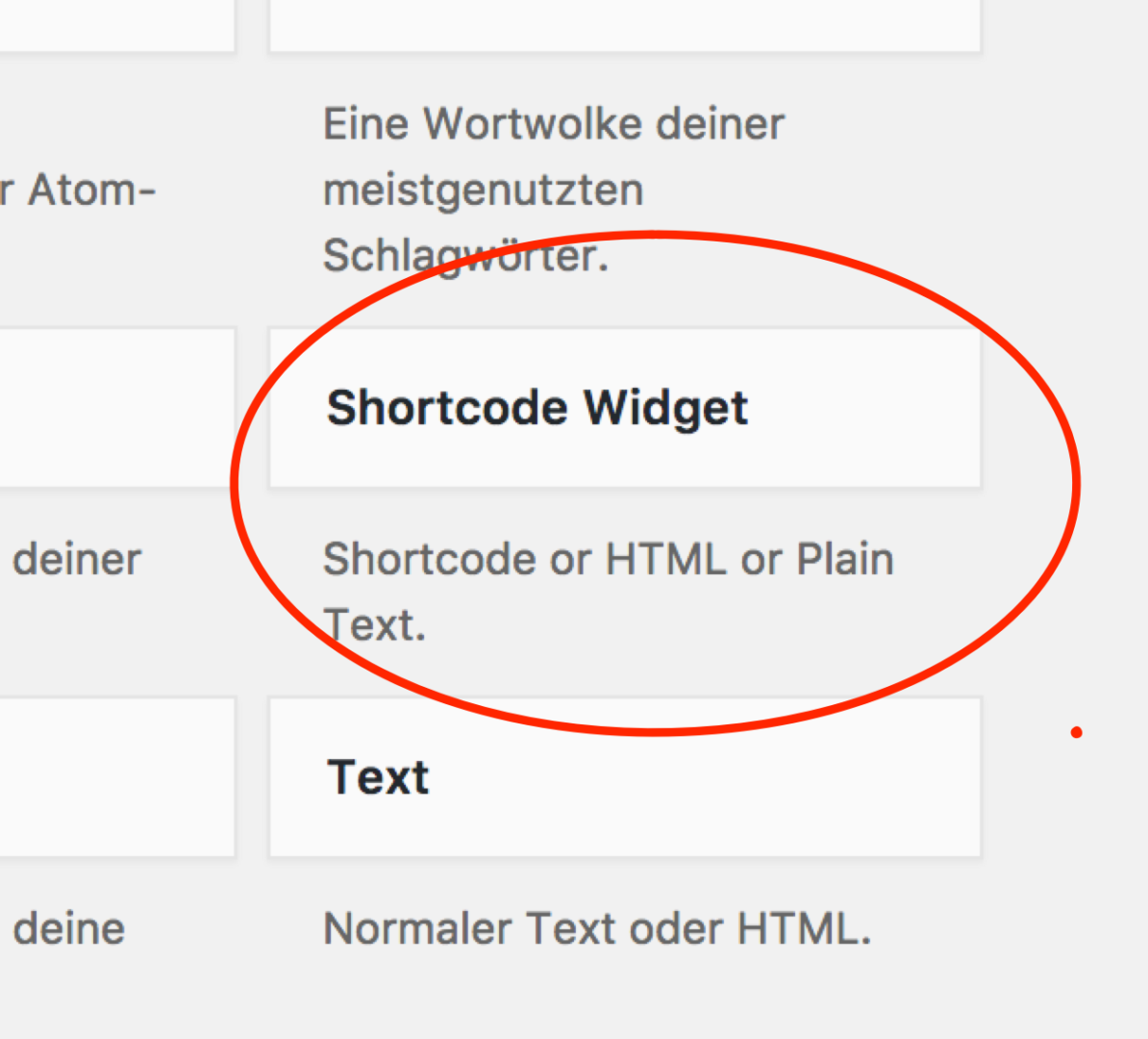 Shortcode Widget - WordPress ToolTipp - Markus Dreesen