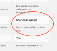 Shortcode Widget - WordPress ToolTipp - Markus Dreesen